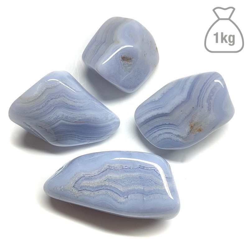 Calcedonia Azul Rodado Grande. Bolsa 1kg